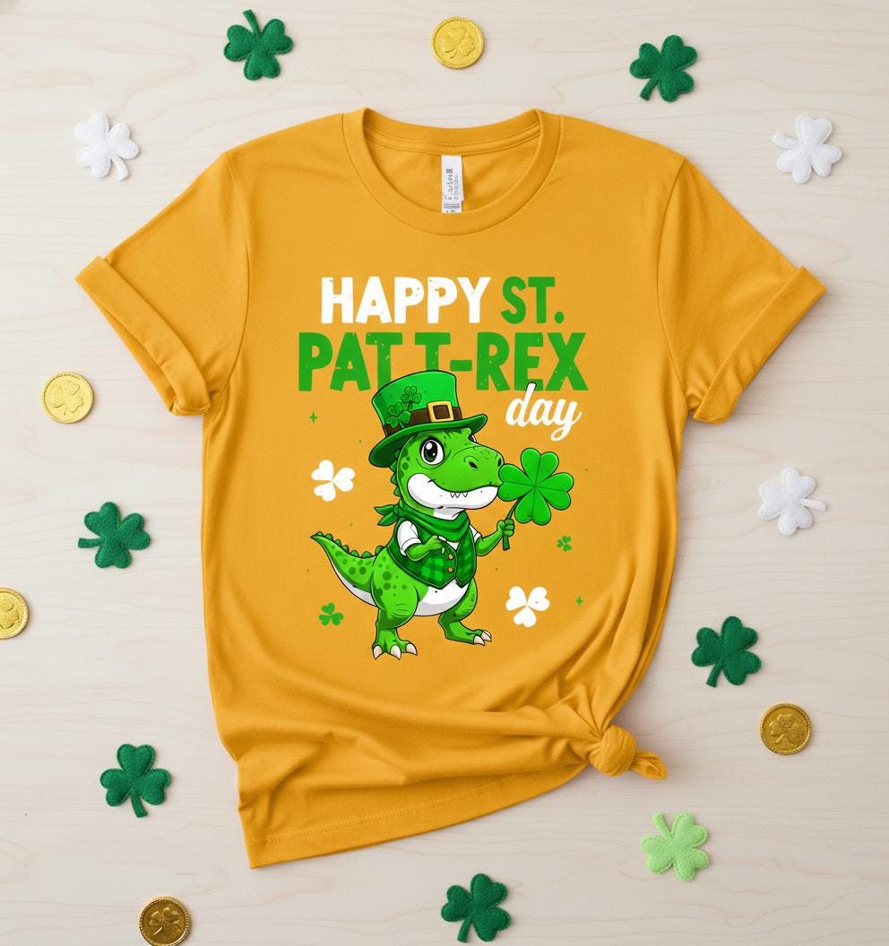 St Pat-rex Day Dinosaur PNG, Shamrock T-rex Clipart (digital Download ...