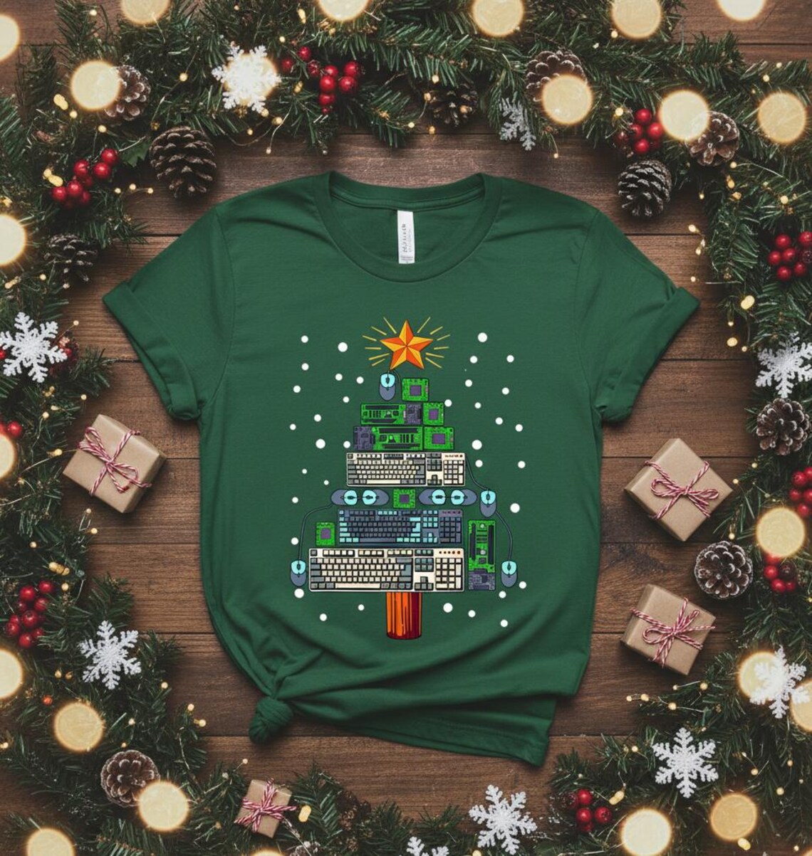 Christmas Tree Computer Tech PNG, Xmas Family Gift (digital Download ...