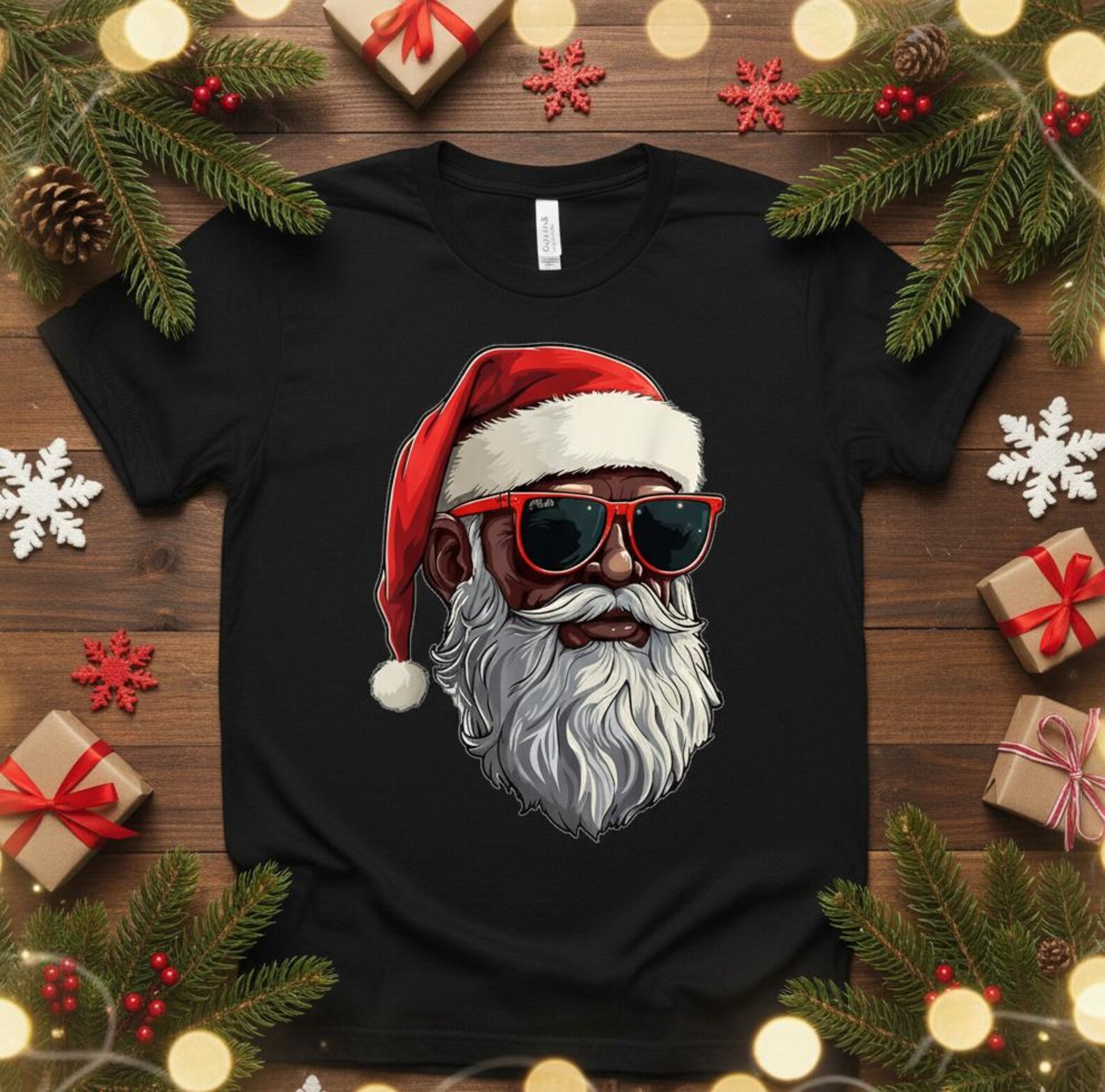 African American Santa Claus Christmas Black Xmas PNG Bundle, Afro ...