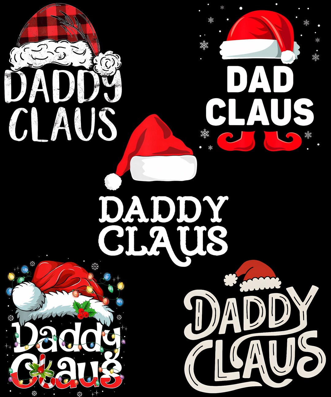 Daddy Claus PNG Bundle, Dad Christmas Designs, Santa Hat (sublimation ...
