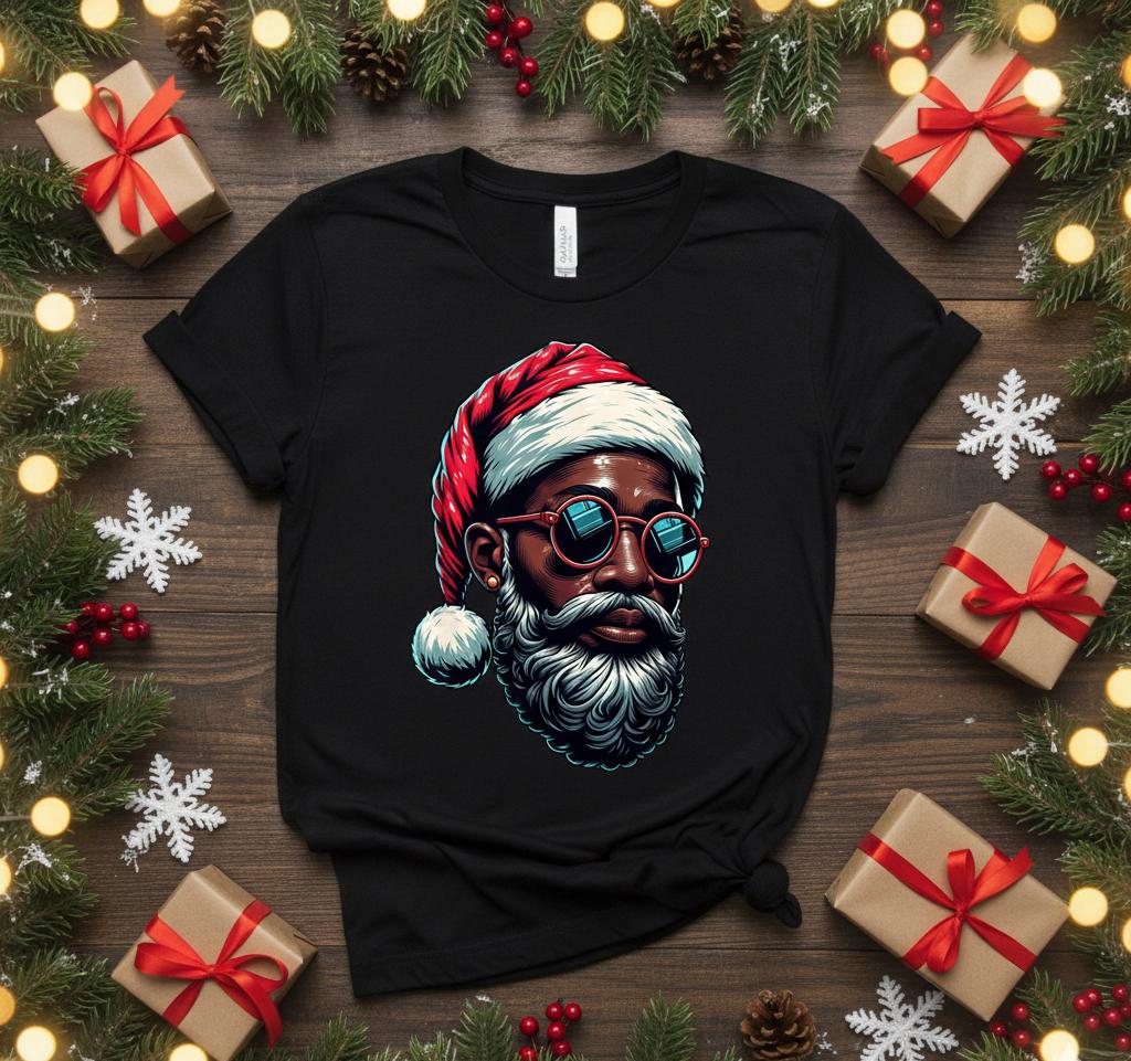 African American Santa Claus Christmas Black Xmas PNG Bundle, Afro ...