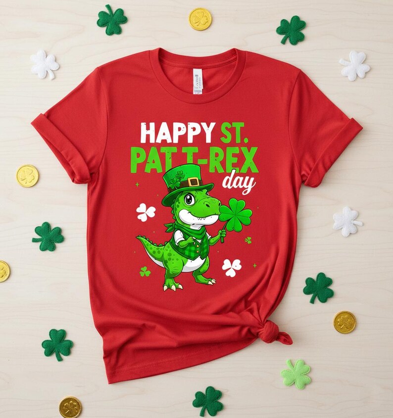St Pat-rex Day Dinosaur PNG, Shamrock T-rex Clipart (digital Download ...