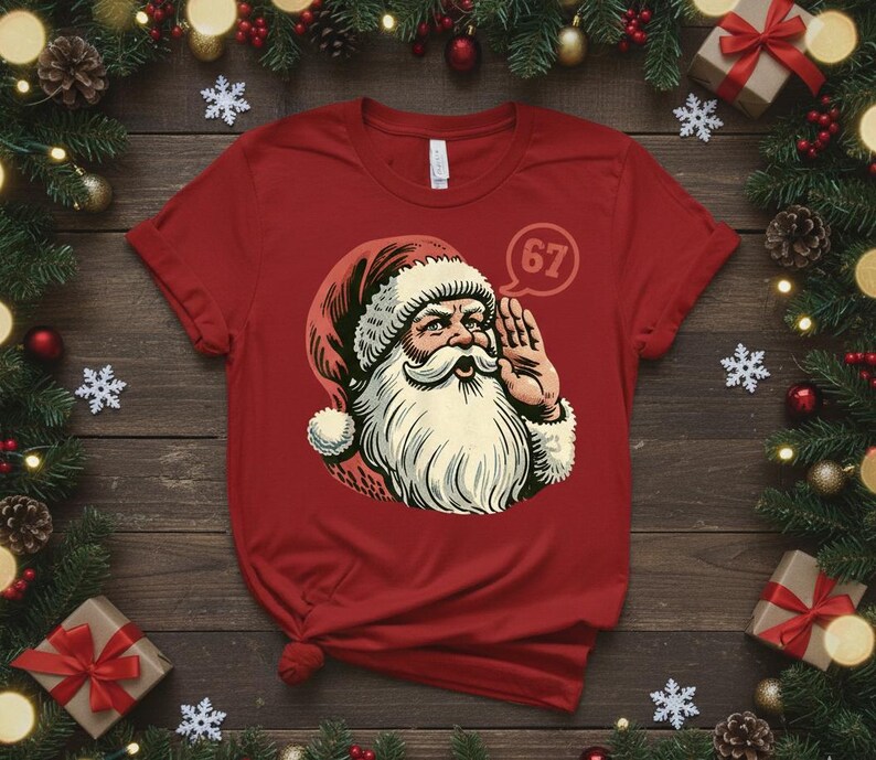 Funny Christmas Meme SIX Seven Png Bundle, Santa Says 67 Clipart Png ...