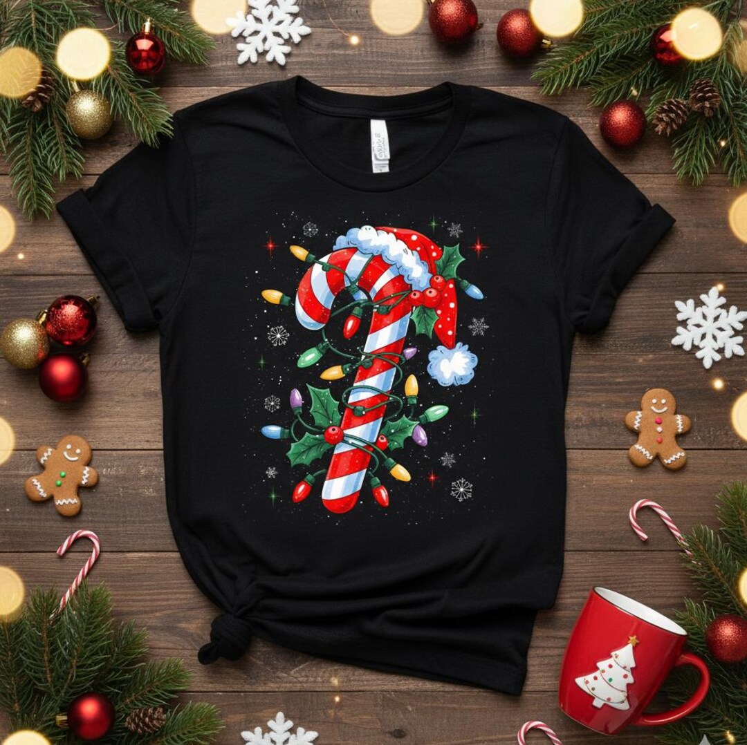 Candy Cane Christmas Santa Hat Png, Xmas Lights (digital Download) - Etsy