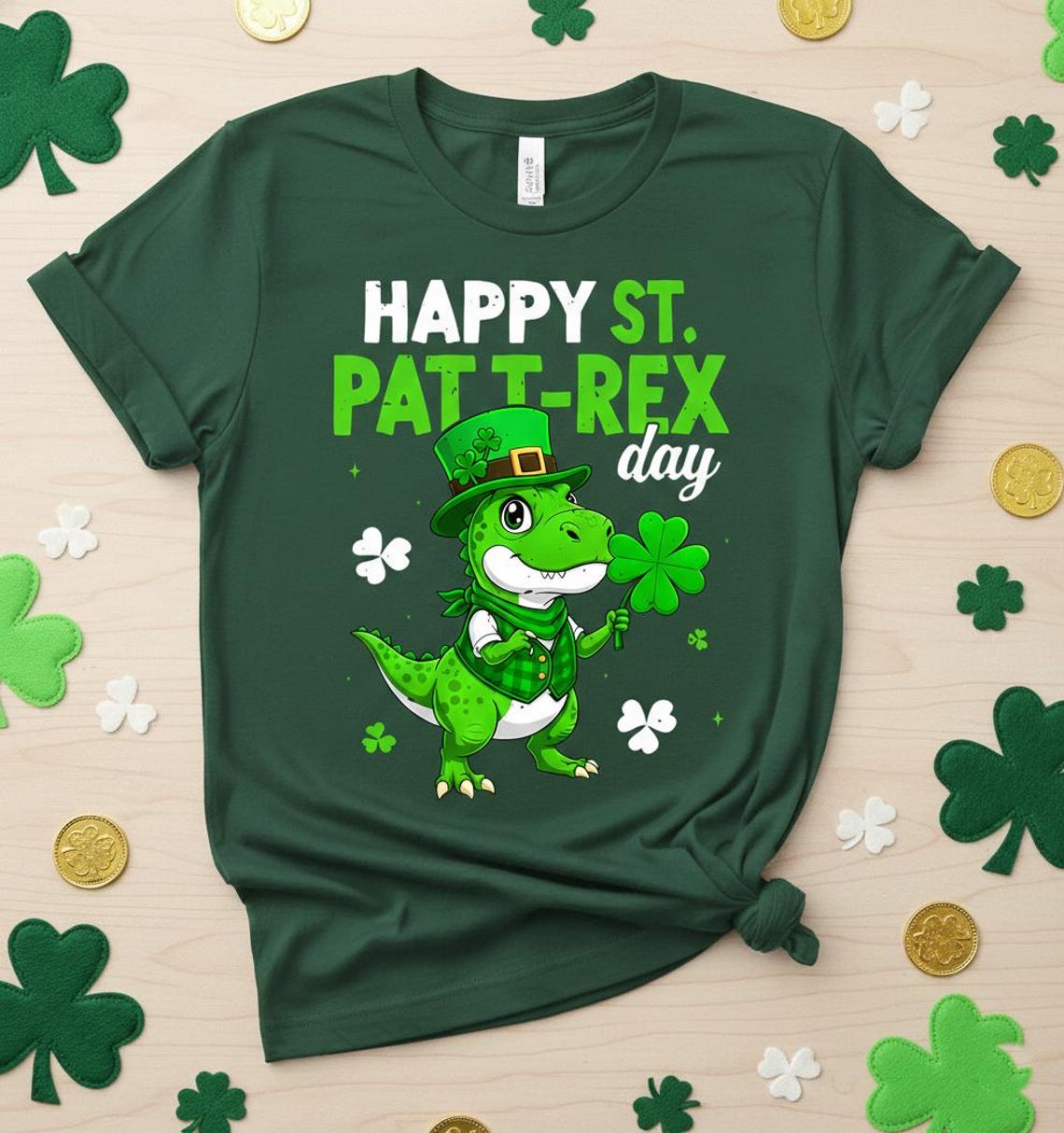 St Pat-rex Day Dinosaur PNG, Shamrock T-rex Clipart (digital Download ...