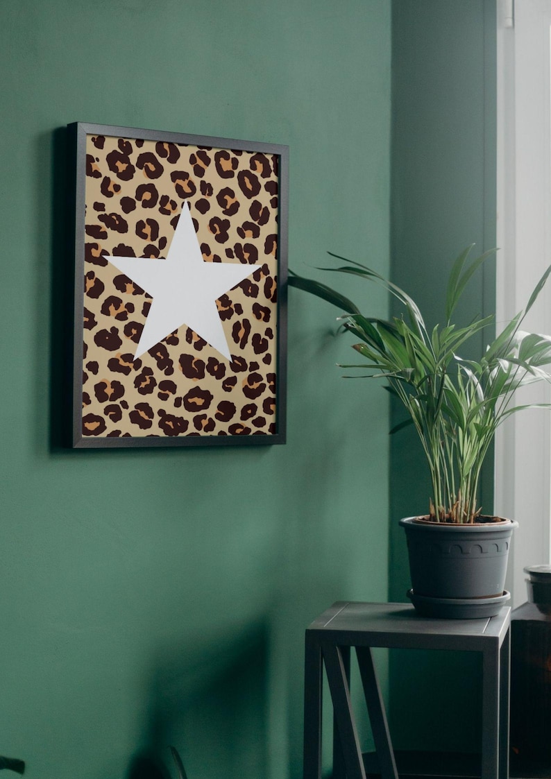 Cheetah Print Star & Cherry Mon Cheri Wall Art Set (digital Download ...