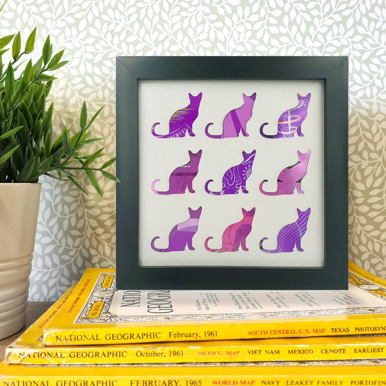 Cat Upcycled Can Picture Framed | Etsy