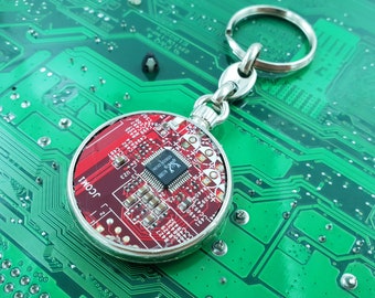 Circuit Board Keyring Upcycled PCB Keychain | Etsy