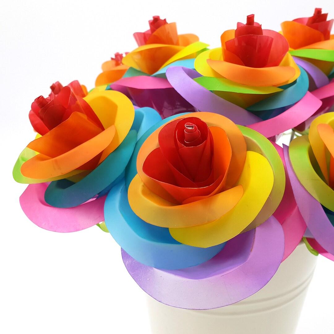 Plastic Bottle Rainbow Roses - Etsy