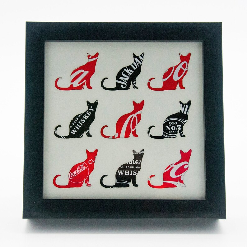 Cat Upcycled Can Picture Framed | Etsy