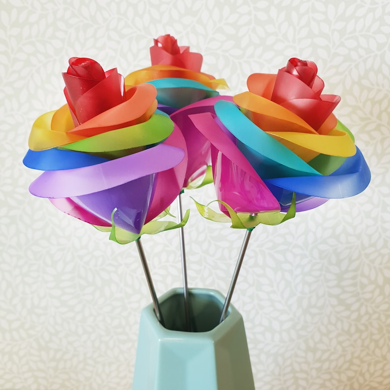 Plastic Bottle Rainbow Roses - Etsy