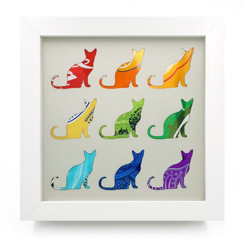 Cat Upcycled Can Picture - Framed - Etsy