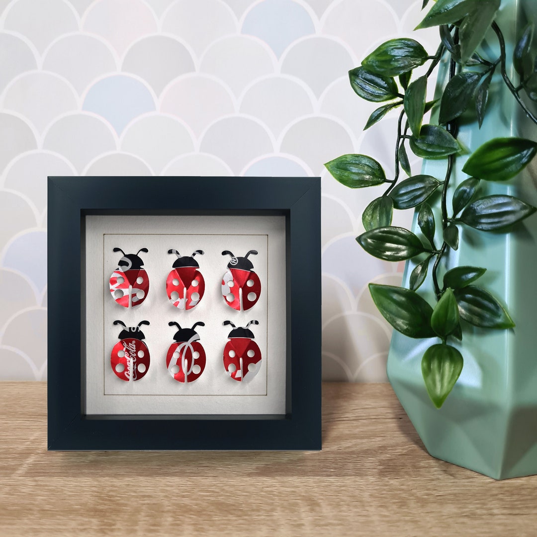 Ladybird Artwork, Coke Zero Can Art, Coca-cola Ladybugs, Upcycled Can ...