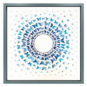 Blue Butterfly Circle - Upcycled Can Picture, Extra Large Framed - Etsy