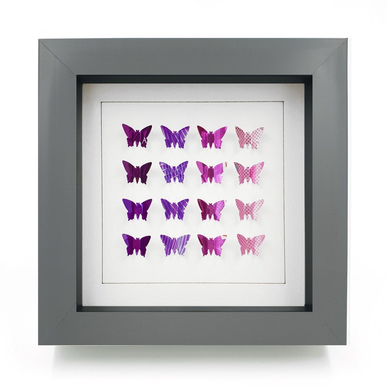 Purple Classic Butterflies - Upcycled Can Picture,- Mini Frame - Etsy