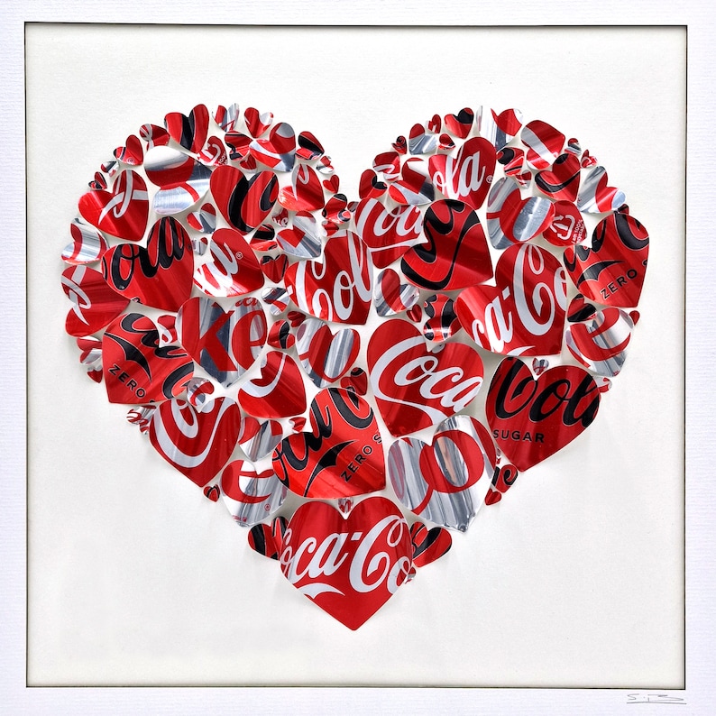 Coca-cola Heart Artwork Coca-cola Diet Coke and Coke Zero - Etsy UK