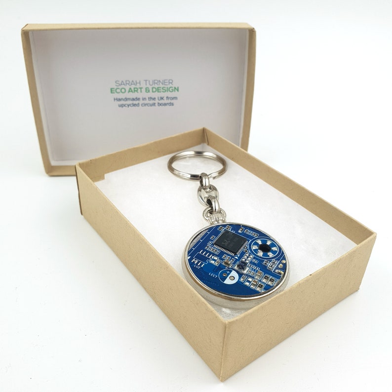 Blue Circuit Board Keyring - Upcycled PCB Keychain - Etsy