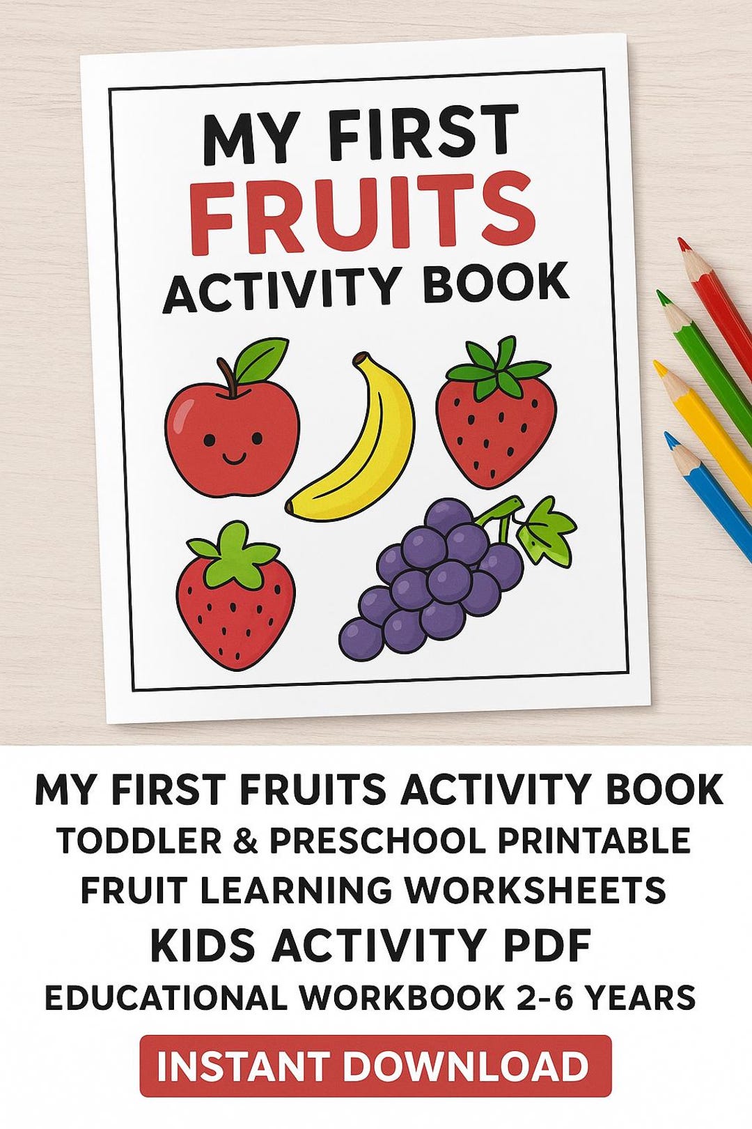My First Fruits Activity Book - Etsy