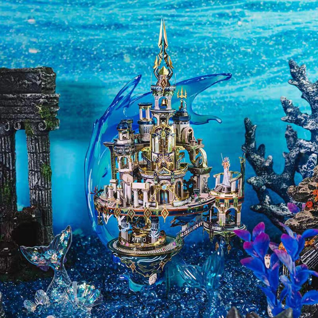 3D Atlantis Castle Metal Puzzle, DIY Assembly Model With Stand ...