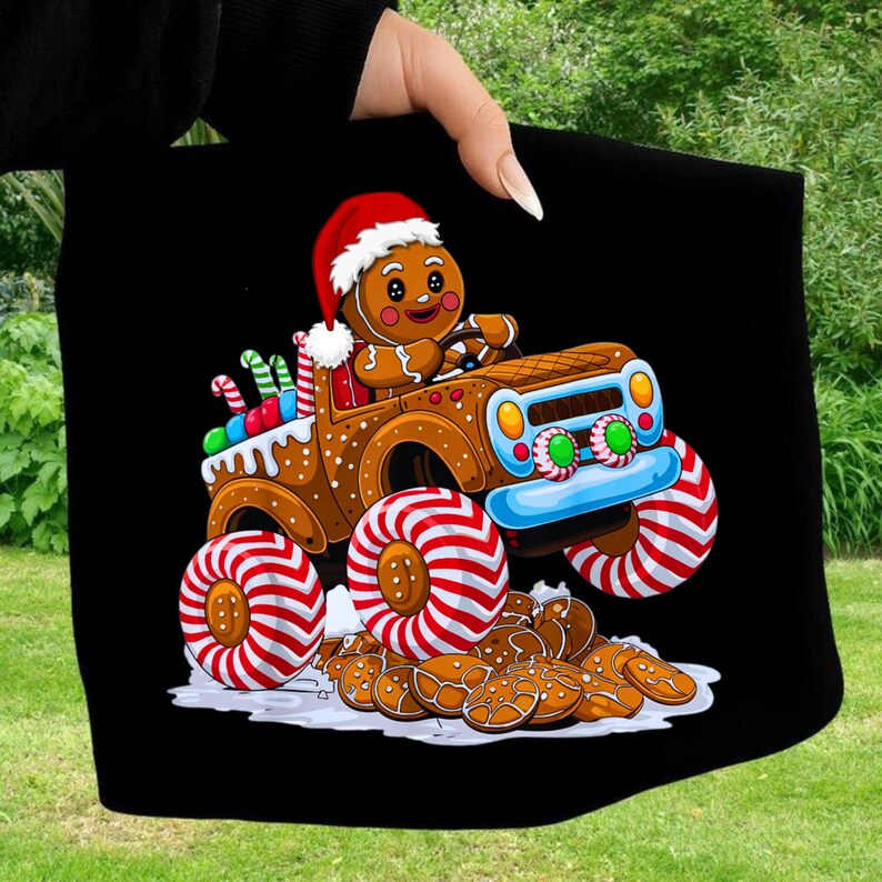 Christmas Gingerbread Man Monster Truck PNG, Boy Christmas Png, Santa ...