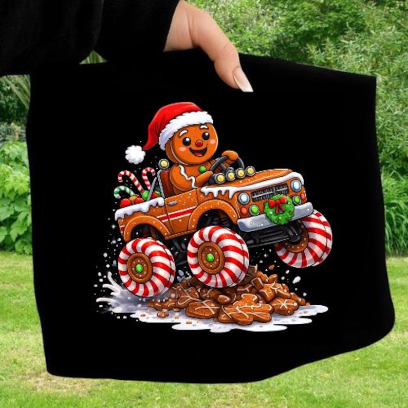 Christmas Gingerbread Man Monster Truck PNG, Boy Christmas Png, Santa ...