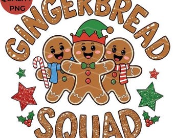 Gingerbread Squad Png Sublimation Design Christmas Shirt Design Baking ...