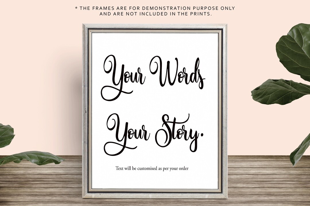 Personalized Quote Print: Custom Text Wall Art, Valentine's Day Gift ...