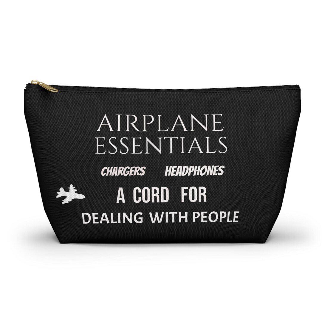 Flight Essentials Pouch Funny Travel Makeup Bag Funny Airline Travel ...