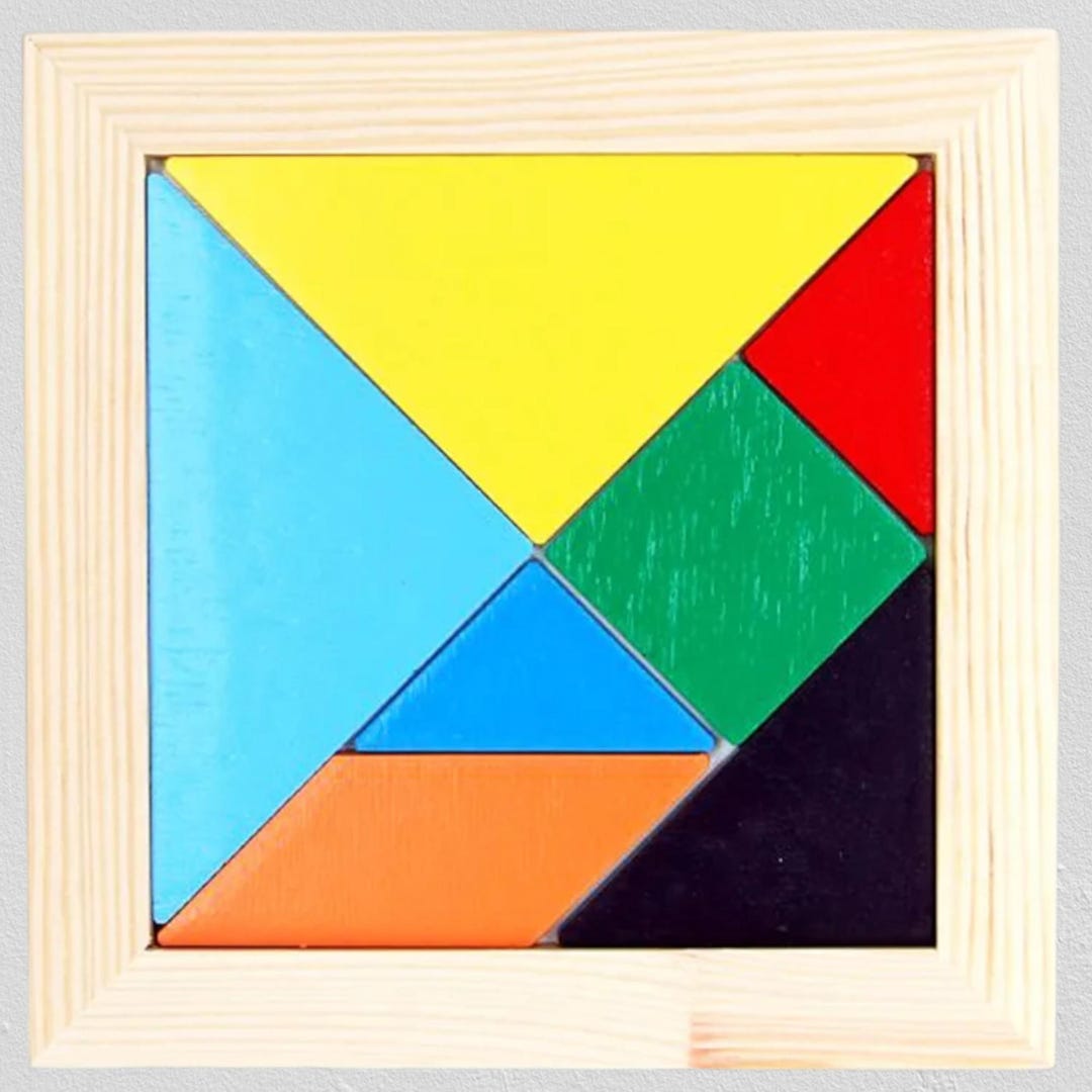 Geometric Wooden Color Tangram Mosaic | Intelligence Test Game | Wooden ...