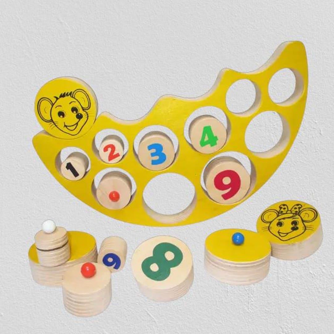 Educational Game Balancing Toy Cheerful Mice | Wooden Board Game ...
