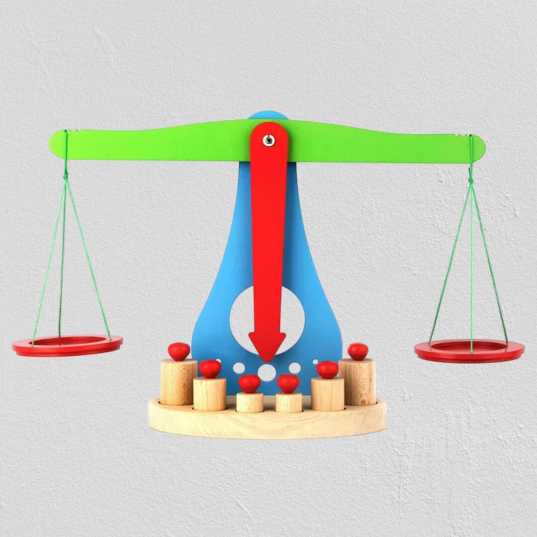 Wooden Student Scales With Set Weights | Intelligence Test Game ...