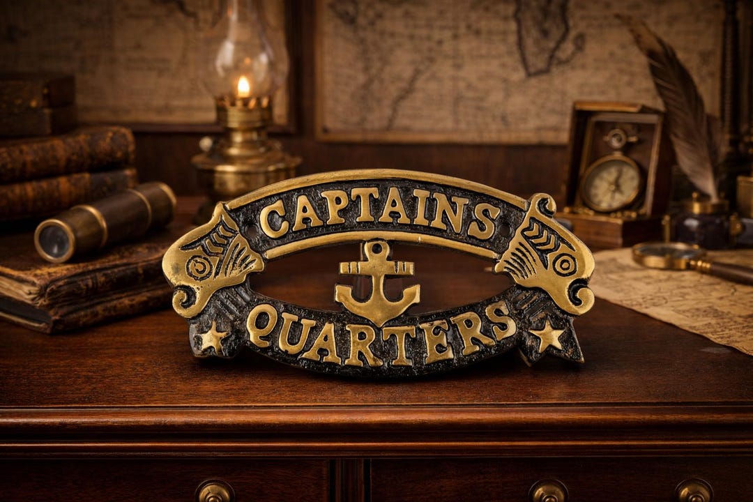 Brass Captain Quarters Sign Nautical Maritime Home Decor - Etsy
