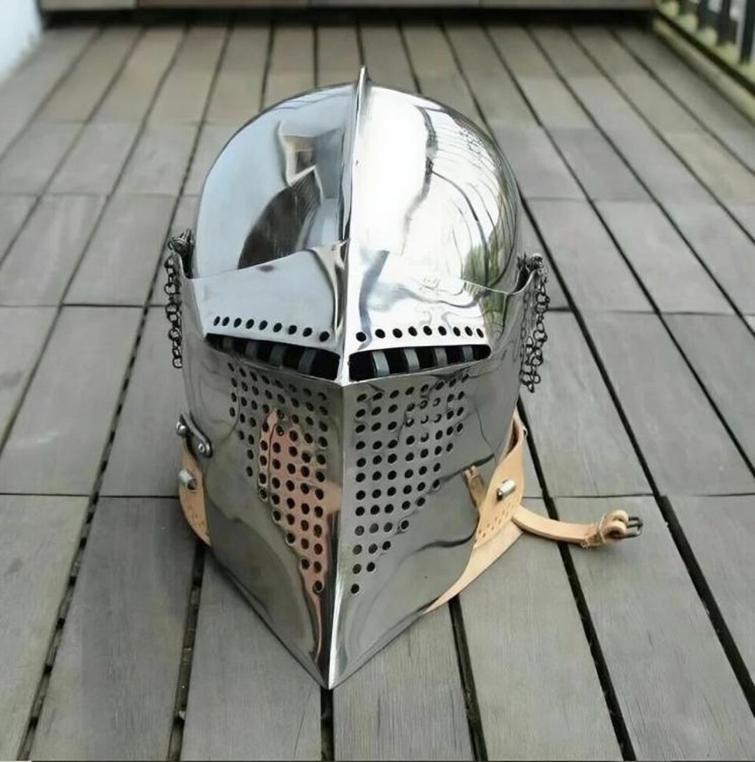 Medieval Barbuta Helmet – 18-gauge Mild Steel Knight Armor | Wearable ...