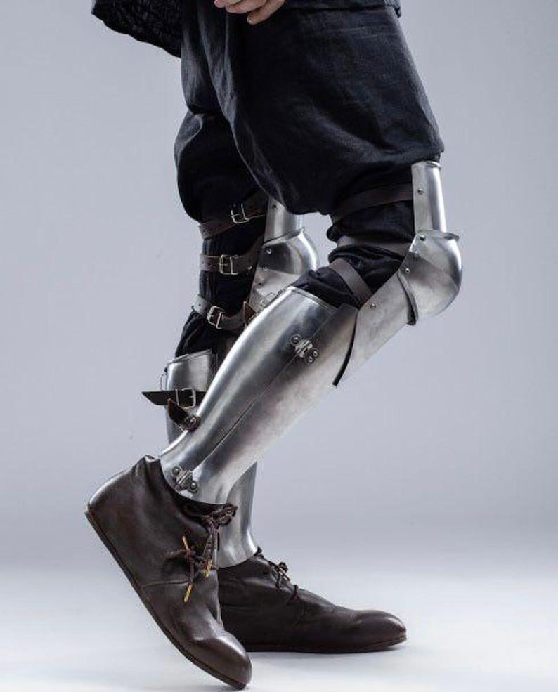 Handmade Medieval Knight Leg Armor | 18ga Mild Steel LARP Leg Guards - Etsy