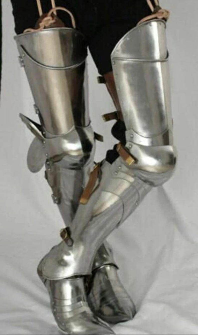 Medieval Knight Leg Armor With Shoes | 18 Gauge Steel Greaves | LARP ...