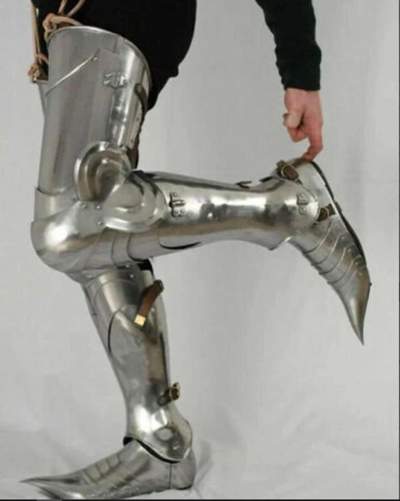Medieval Knight Leg Armor With Shoes | 18 Gauge Steel Greaves | LARP ...