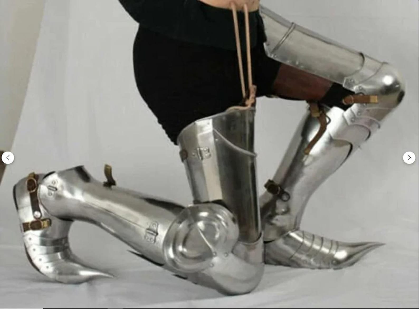 Medieval Knight Leg Armor With Shoes | 18 Gauge Steel Greaves | LARP ...