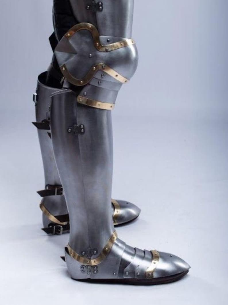 Medieval Steel Leg Armor | Knight Greaves & Sabatons | LARP ...