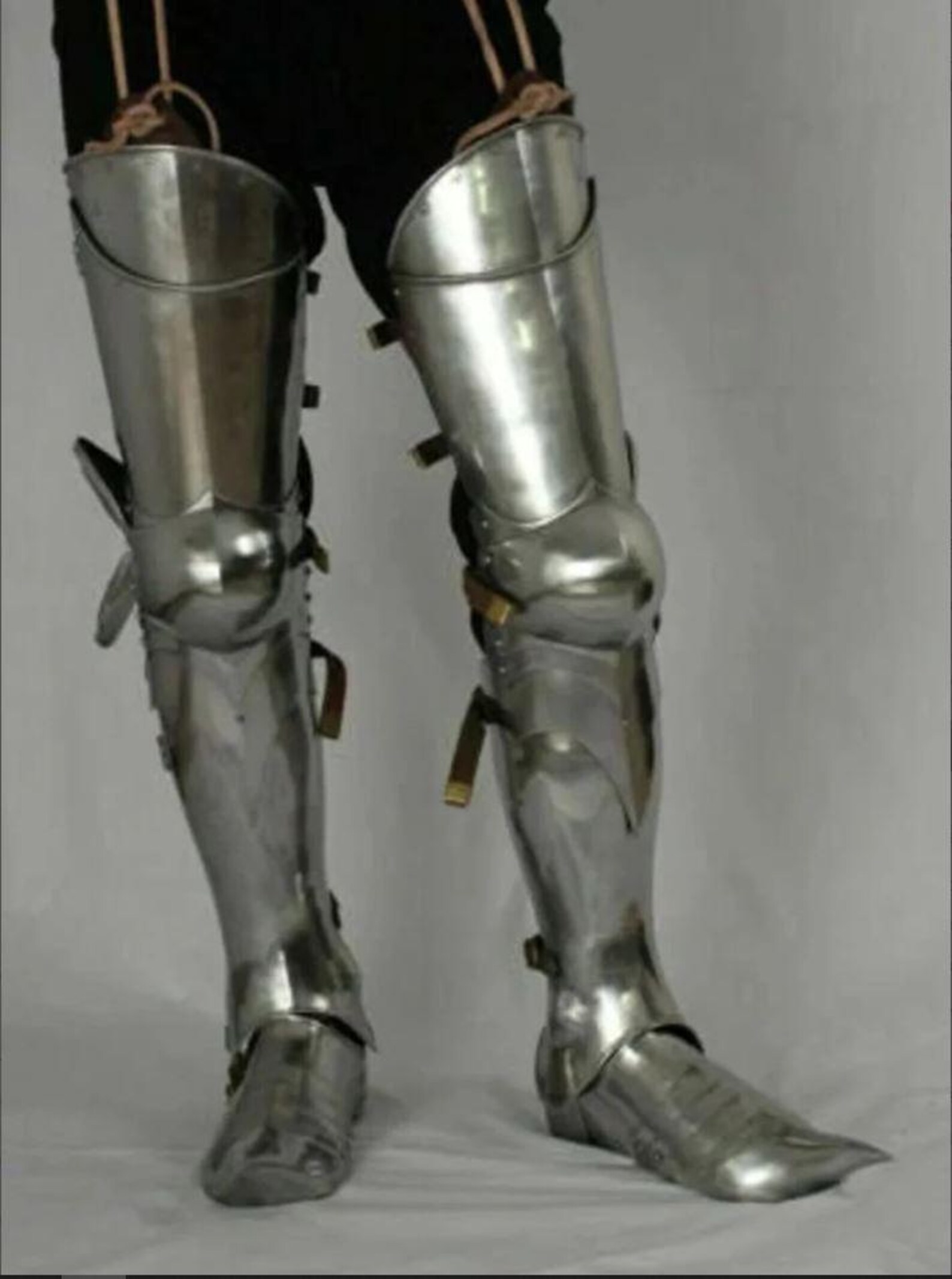 Medieval Knight Leg Armor With Shoes | 18 Gauge Steel Greaves | LARP ...