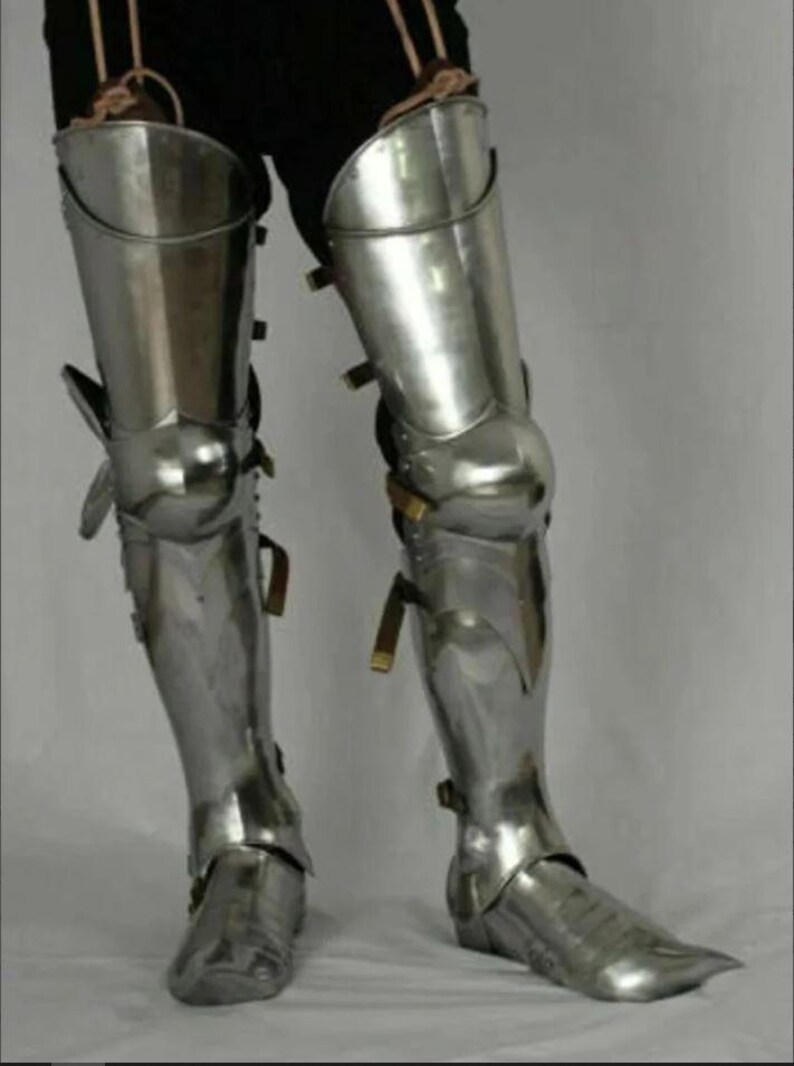 Medieval Knight Leg Armor With Shoes | 18 Gauge Steel Greaves | LARP ...