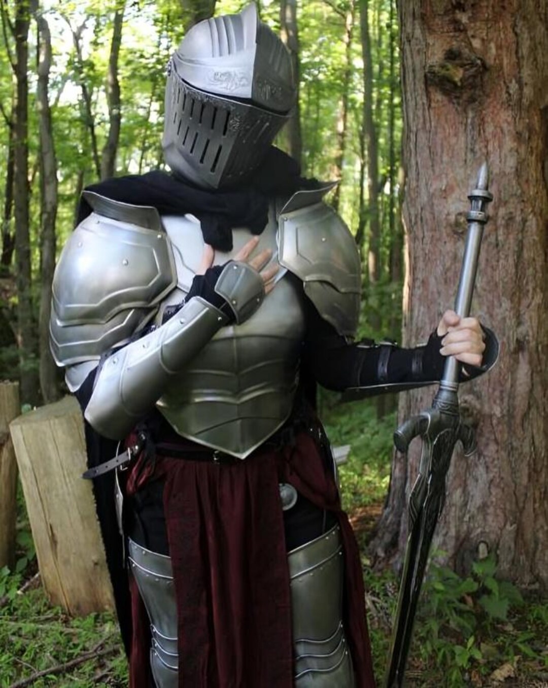 Elven Lady Warrior Full Steel Armor | 14th Century Gothic LARP Cosplay ...