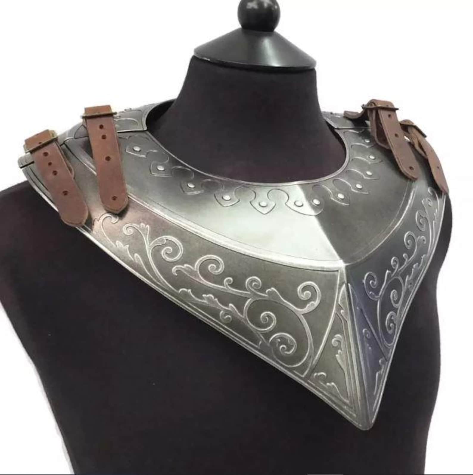 Fantasy Style Paladin Neck Armour Gorget and Pauldrons Larp and Cosplay ...