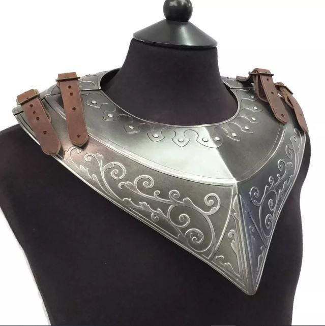 Fantasy Style Paladin Neck Armour Gorget and Pauldrons Larp and Cosplay ...