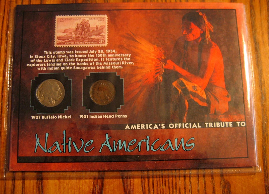 Valuable NATIVE AMERICAN Vintage US Coins and Stamp - Buff. Nickel ...
