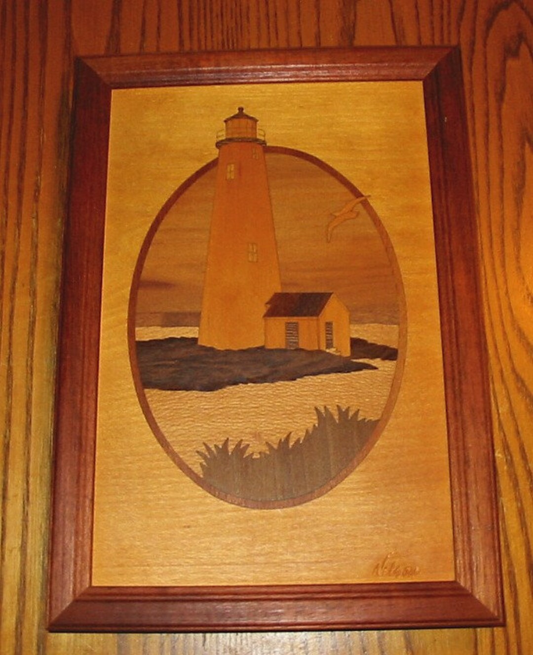 Nantucket Lighthouse Built 1784 BEAUTIFUL WOOD Inlay MARQUETRY by ...