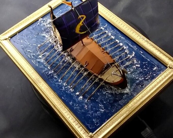 Incredible Ship Model Diorama of the Famous Oseberg VIKING SHIP Set in ...