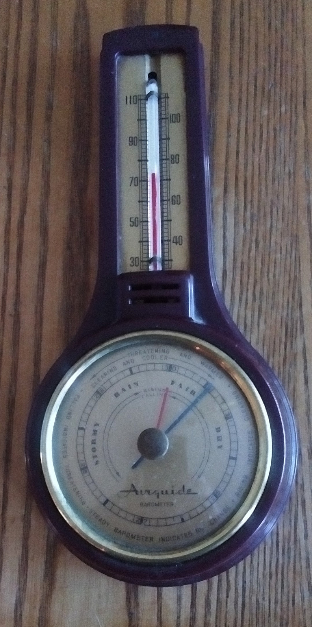 Antique AIRGUIDE USA Made Bakelite Deco Weather Station Barometer in ...
