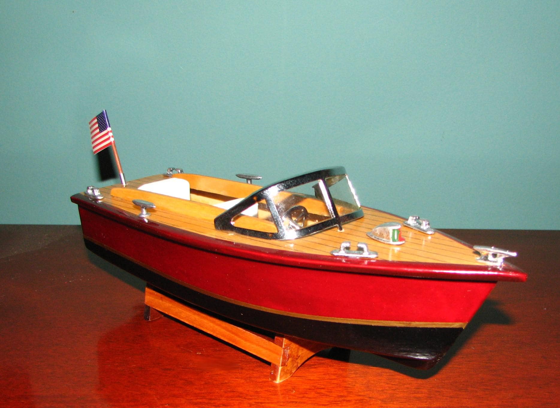 Wooden Boat Model- Chris Craft Type Mahogany Runabout SPEED BOAT W ...
