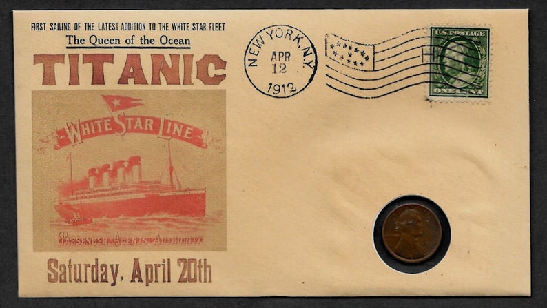 FRAMED 1912 Commemorative Envelope Featuring Titanic Ad - Etsy