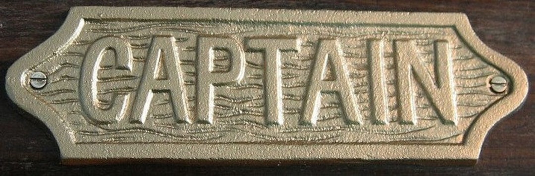 Cast Iron Brass Finished CAPTAIN Sign- Ready to Mount - Etsy